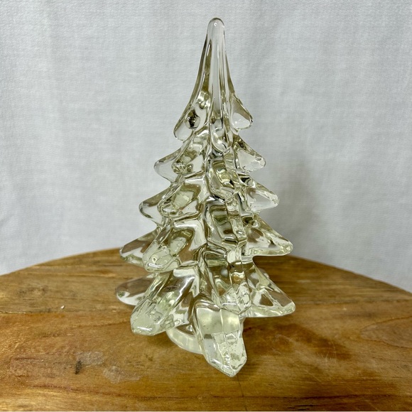 Holiday | Glass Christmas Tree With Base Sculptured Pine Tree ...